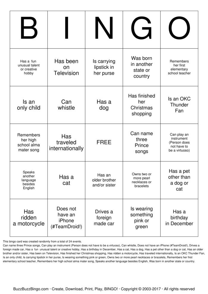 Getting to Know You BINGO Bingo Cards to Download, Print and Customize!