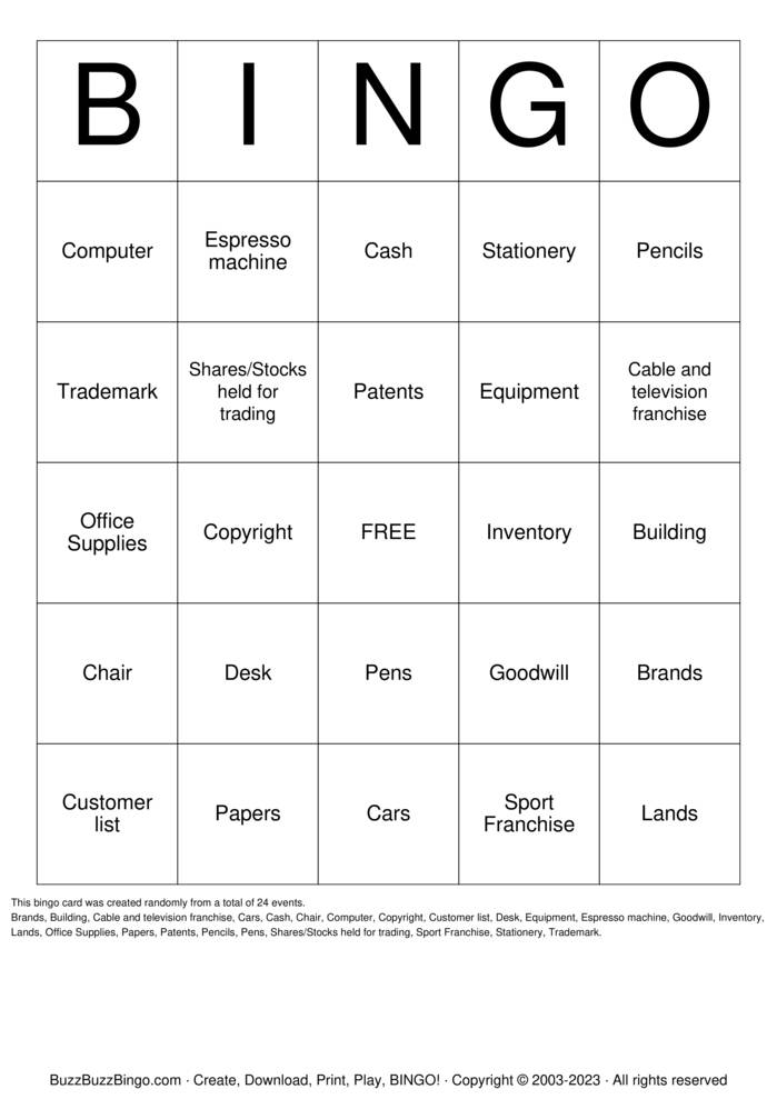 Accounting Bingo Cards to Download, Print and Customize!