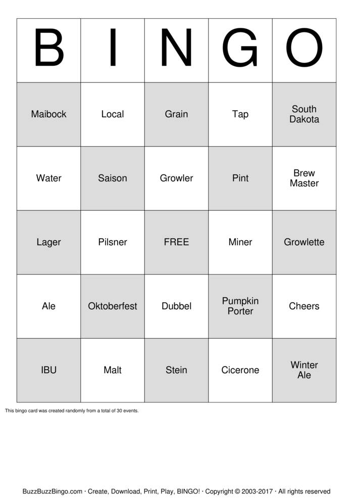 Beer Bingo Cards To Download Print And Customize 