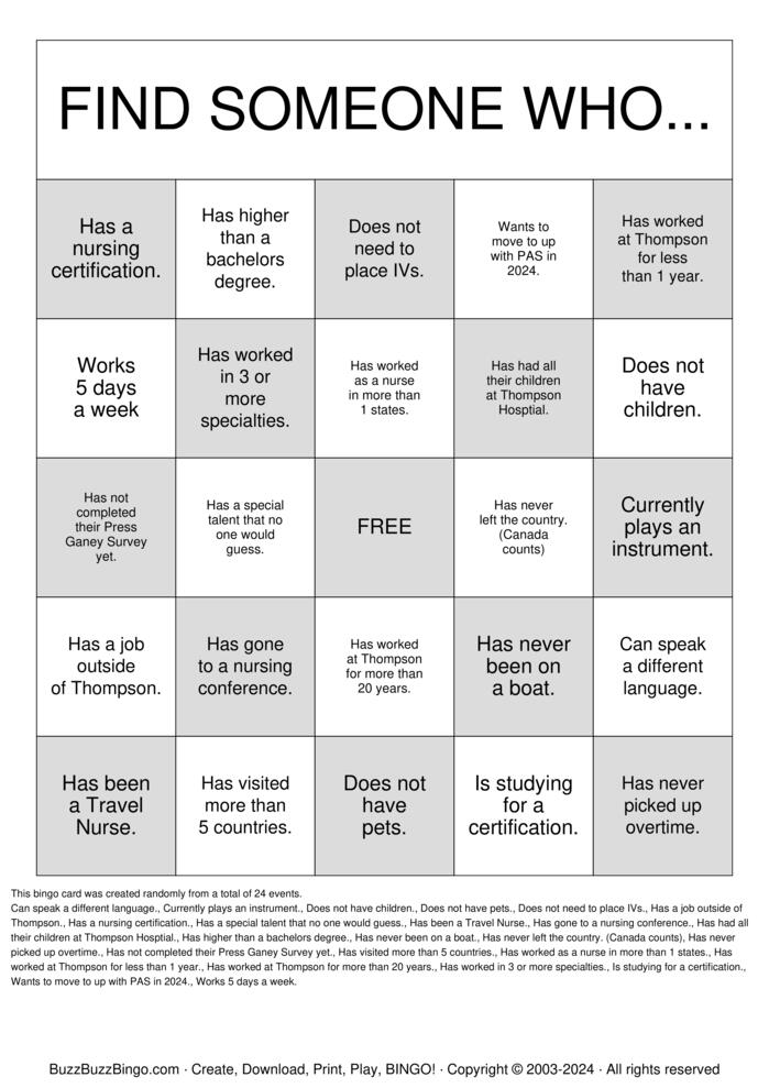 Find Someone Who... Bingo Cards to Download, Print and Customize!