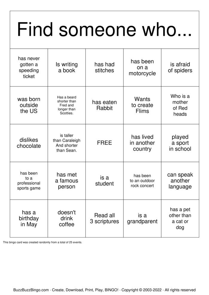 Promatch May Mixer Bingo Cards to Download, Print and Customize!