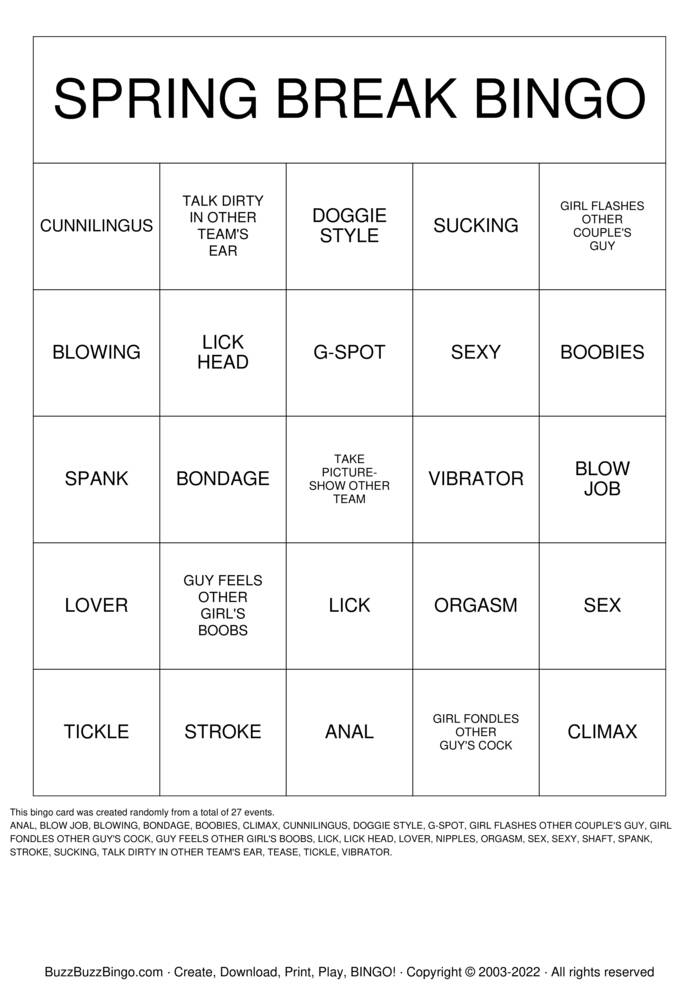 SPRING BREAK BINGO Bingo Cards to Download, Print and Customize!