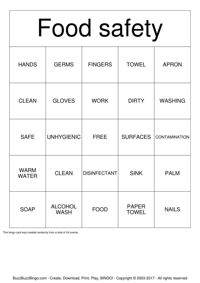 Safety Bingo Cards to Download, Print and Customize!