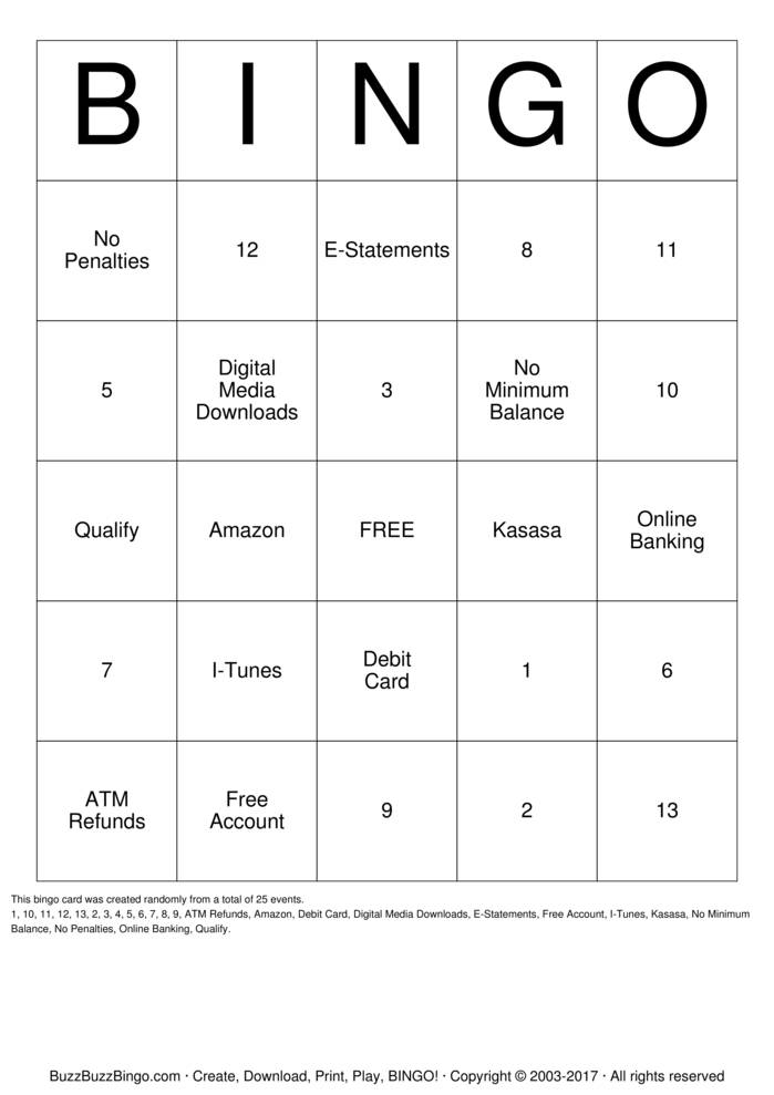 TUNES Bingo Cards to Download, Print and Customize!