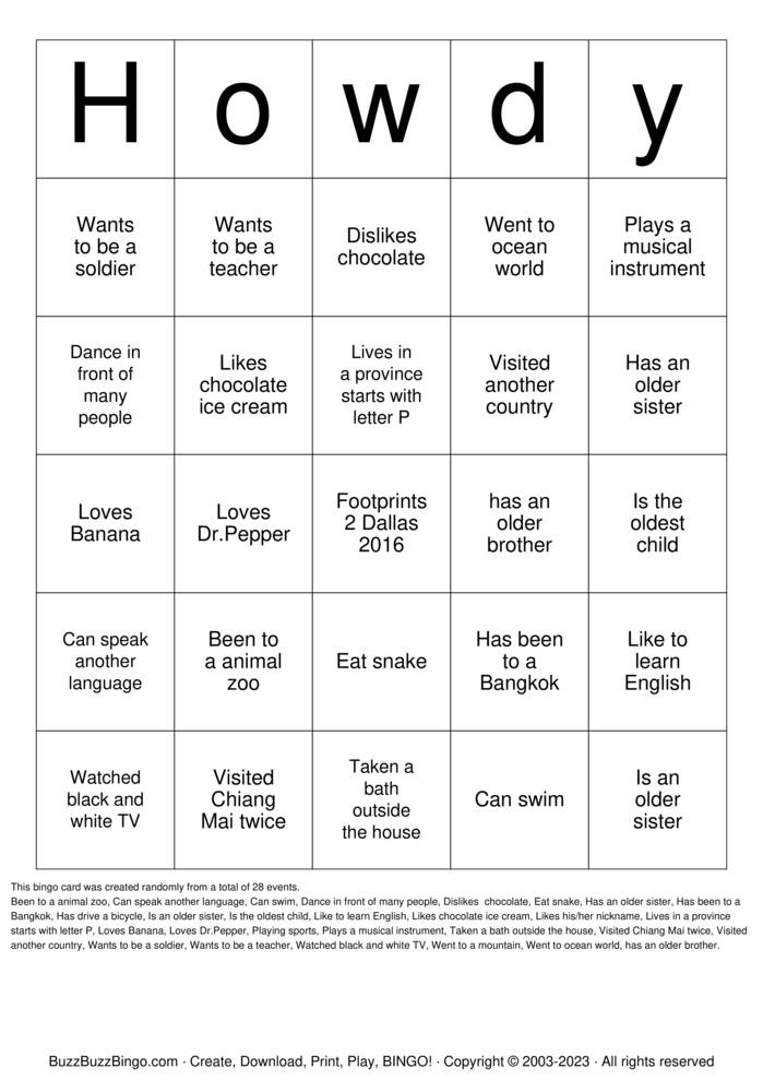Howdy Bingo Cards to Download, Print and Customize!