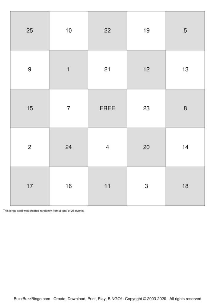 Numbers 1-30 Bingo Cards to Download, Print and Customize!