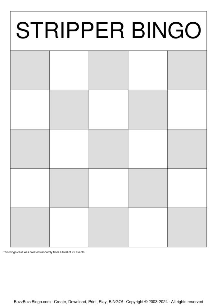 strip-tease bingo Bingo Cards to Download, Print and Customize!