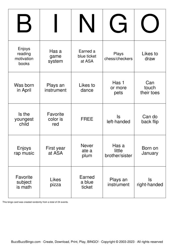 HUMAN BINGO Bingo Cards to Download, Print and Customize!