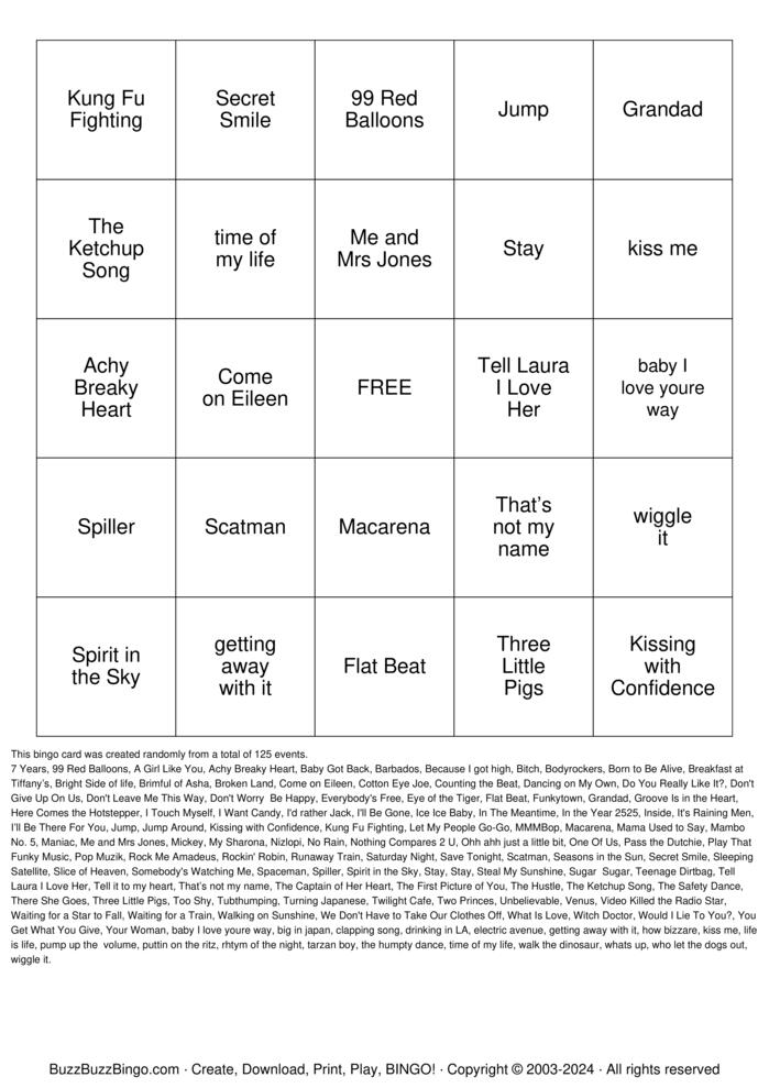 Music Bingo Cards to Download, Print and Customize!