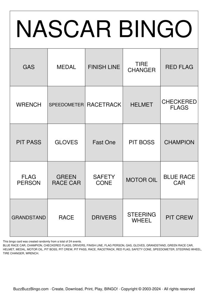Nuran Ali's fast One! Bingo Cards to Download, Print and Customize!