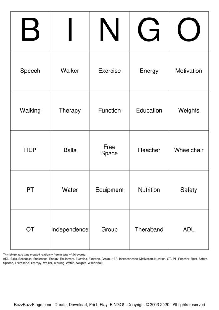 Wheelchair Bingo Cards to Download, Print and Customize!