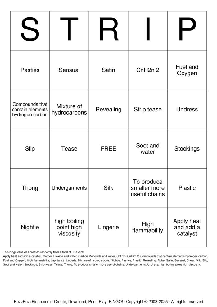 Strip Bingo Cards to Download, Print and Customize!