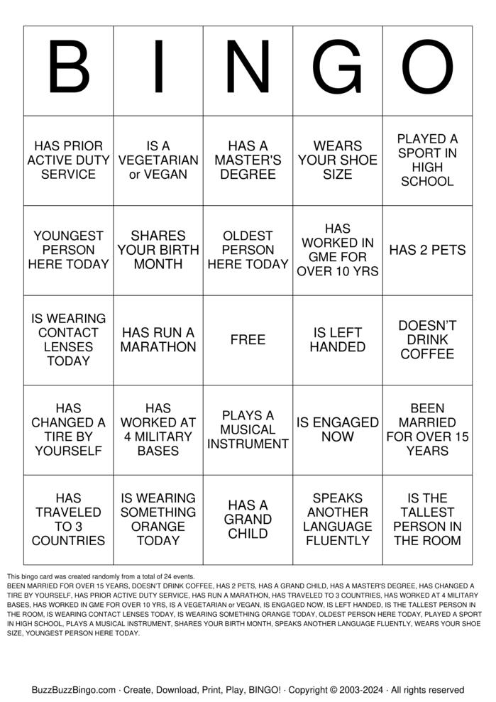 WHO'S WHO BINGO Bingo Cards to Download, Print and Customize!