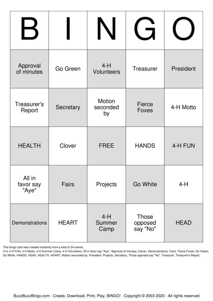 4 H BINGO Bingo Cards To Download Print And Customize 4-h-bingo-bingo-cards-to-download-print-and-customize