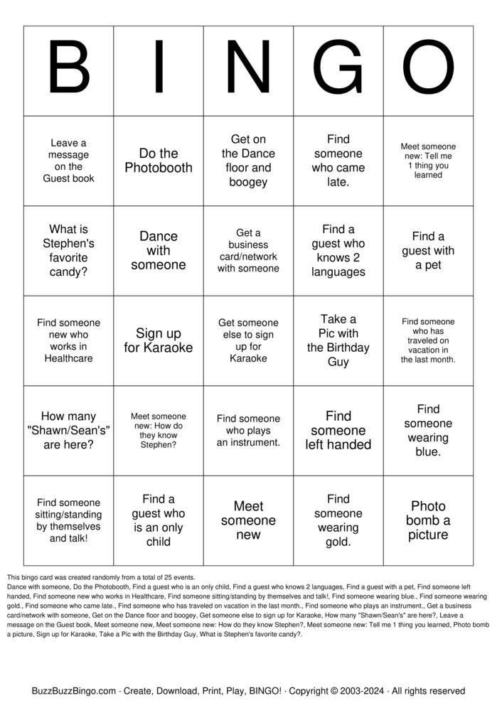 Mix & Mingle Bingo Bingo Cards to Download, Print and Customize!