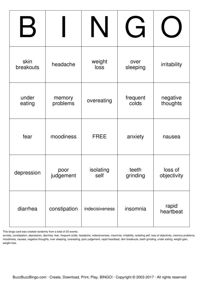 frequent colds Bingo Cards to Download, Print and Customize!