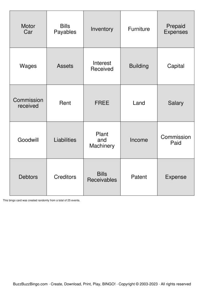 Accounting Bingo Cards to Download, Print and Customize!
