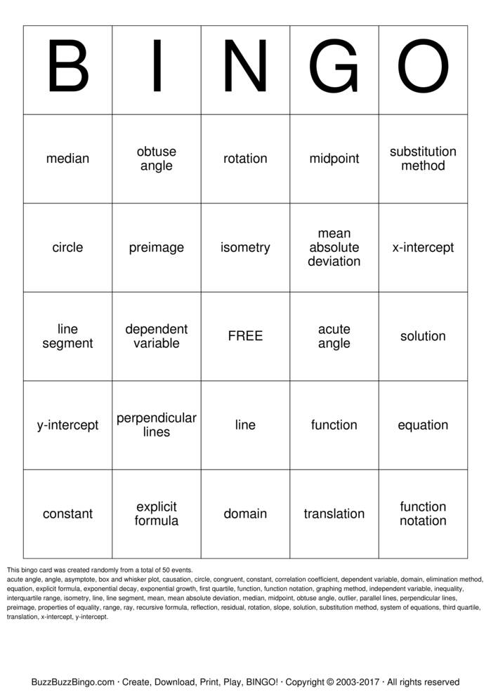 IQR Bingo Cards to Download, Print and Customize!