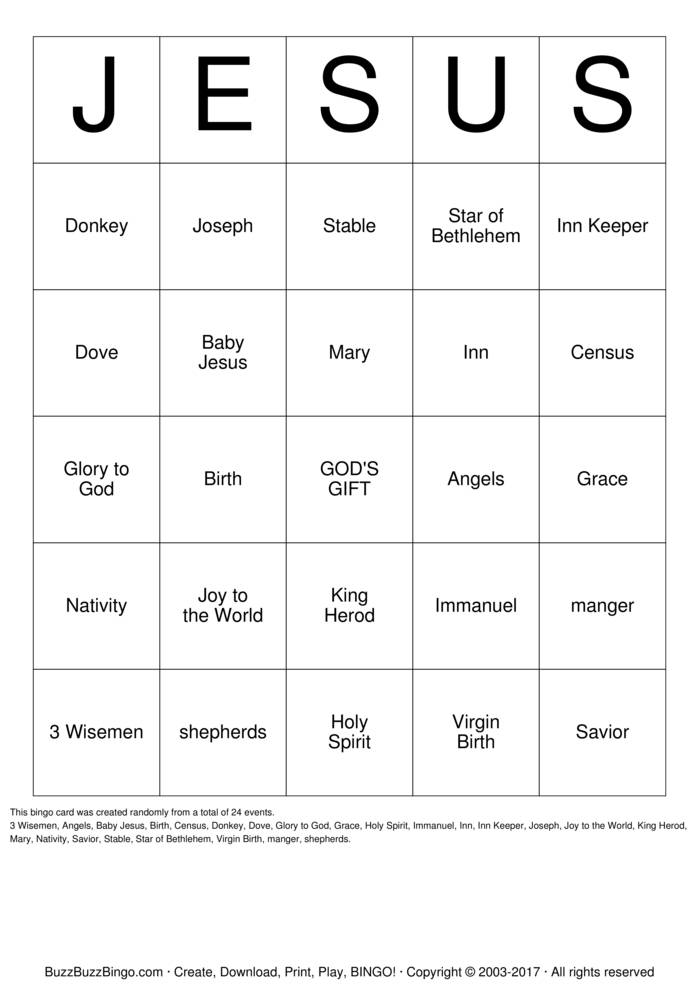 Jesus Bingo Cards to Download, Print and Customize!