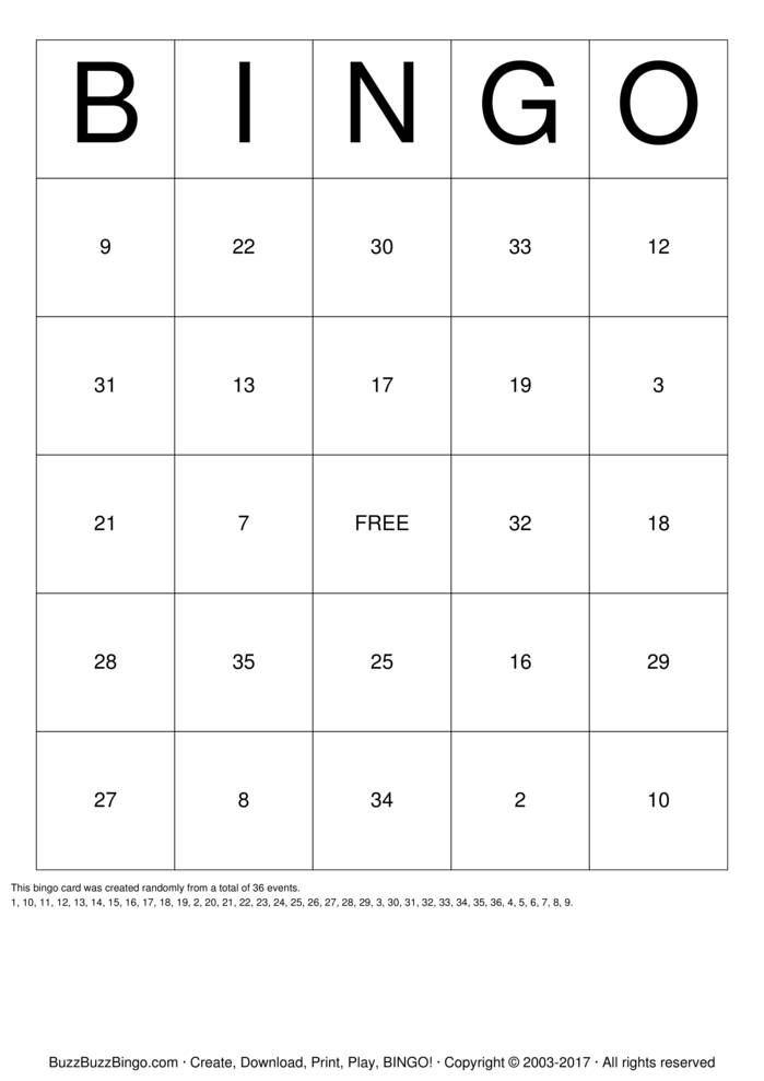 Numbers Bingo Cards to Download, Print and Customize!
