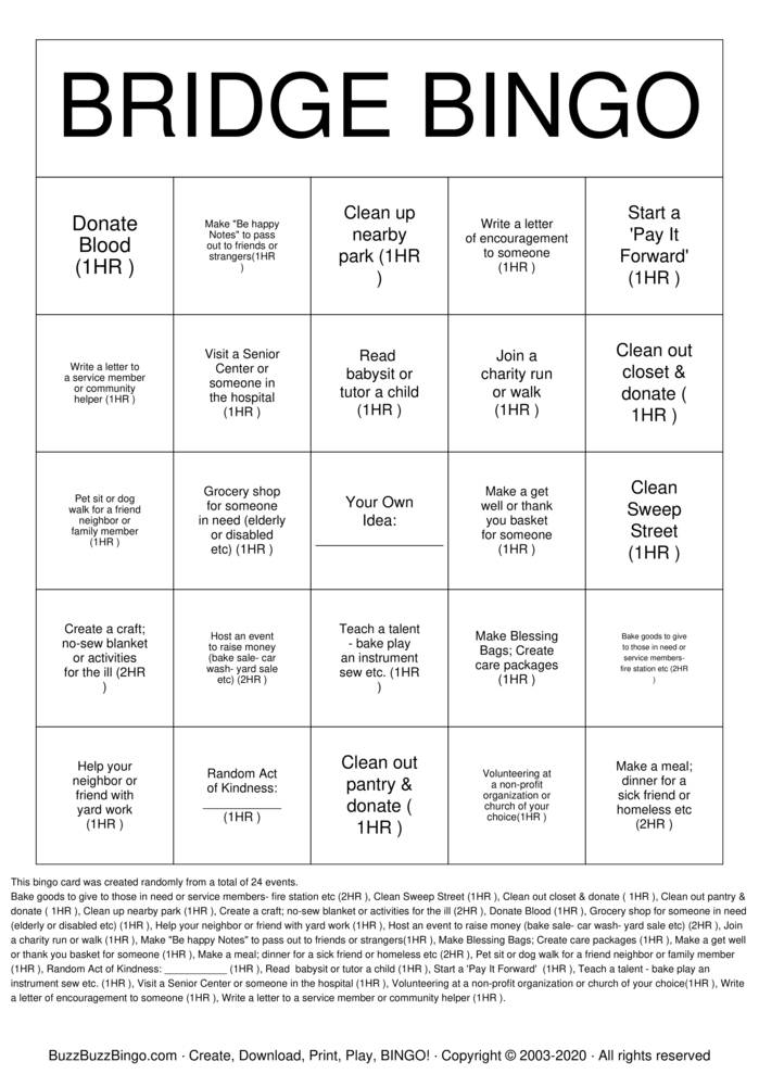 Volunteer Bingo Cards to Download, Print and Customize!