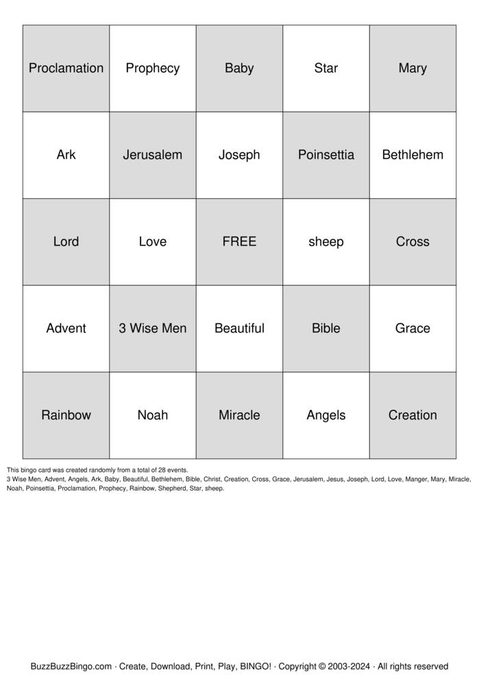 jesus Bingo Cards to Download, Print and Customize!