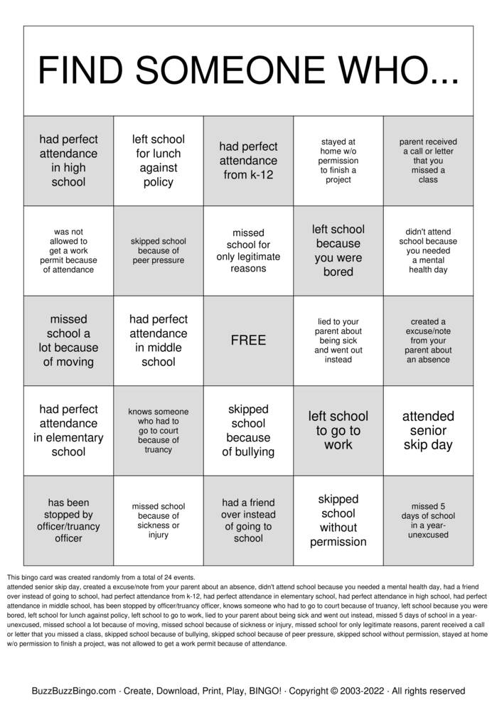 Find someone who... Bingo Cards to Download, Print and Customize!