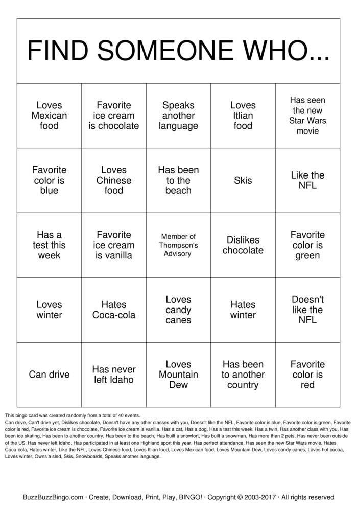 Winter Break Bingo Bingo Cards to Download, Print and Customize!