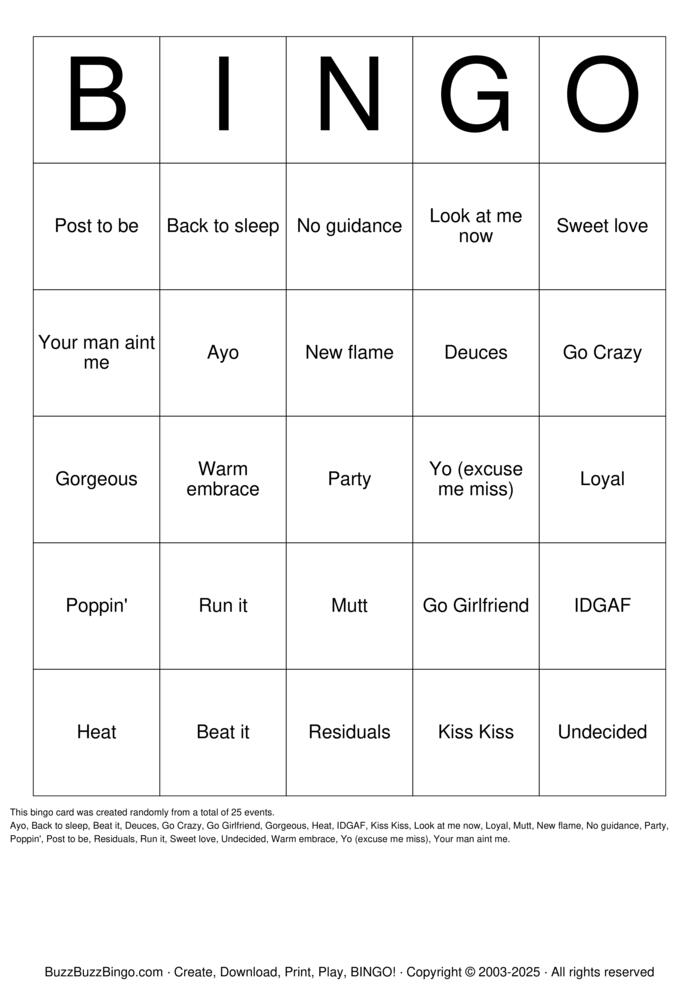 Brown Bingo Cards to Download, Print and Customize!
