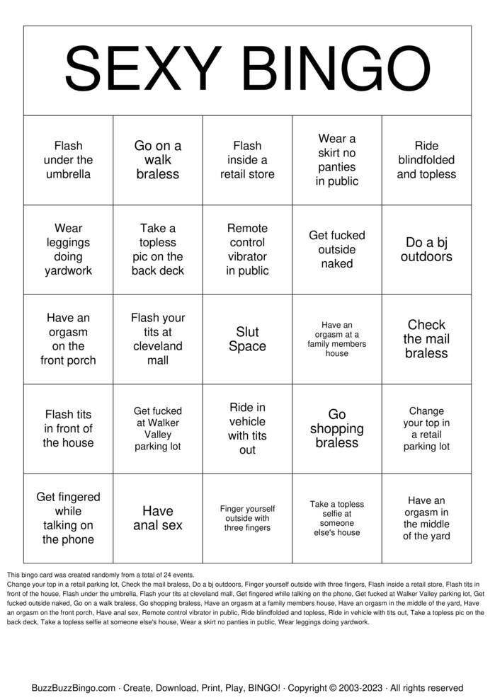 DIRTY BINGO Bingo Cards to Download, Print and Customize!