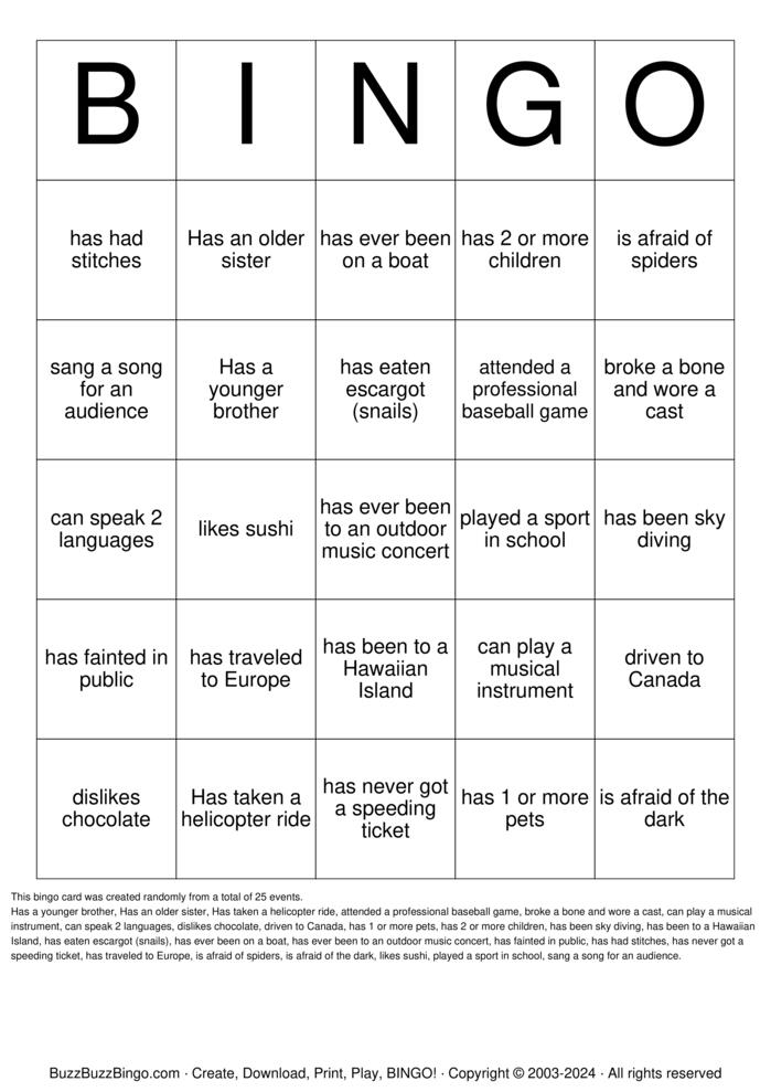 Getting to Know you! Bingo Cards to Download, Print and Customize!