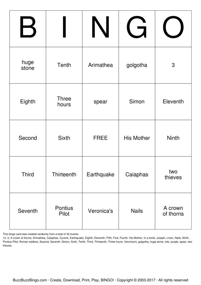Lent Bingo Cards to Download, Print and Customize!