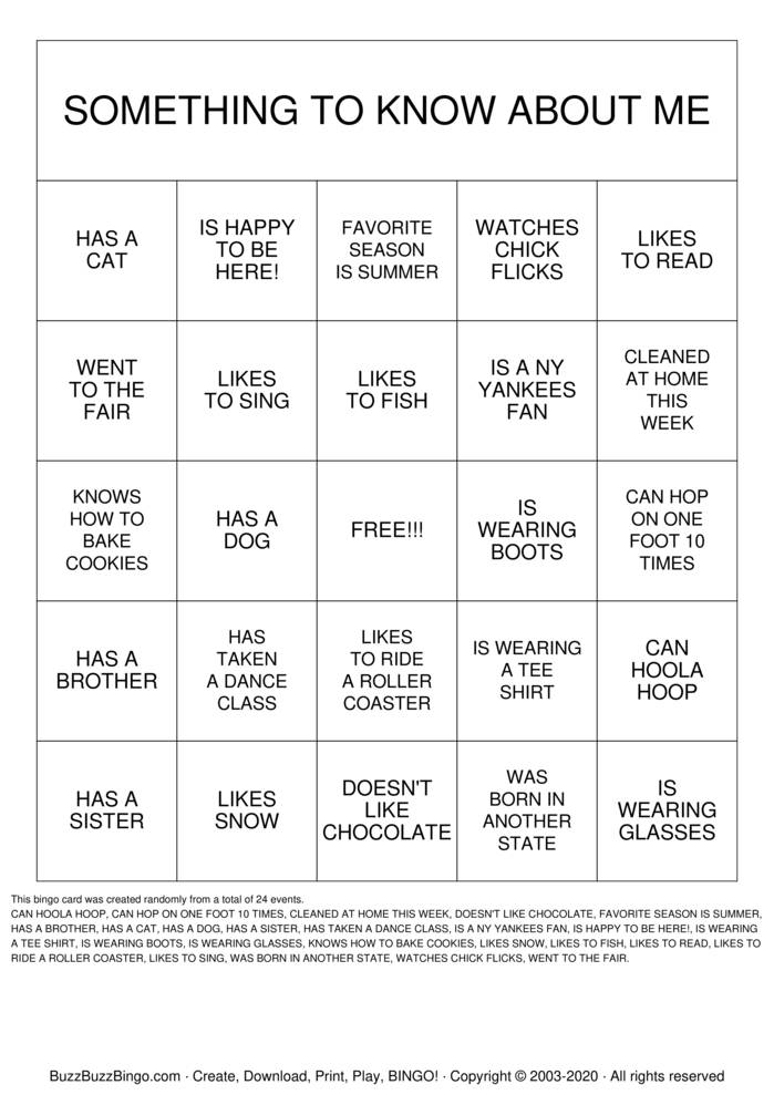 Nice to Meet You Bingo Cards to Download, Print and Customize!