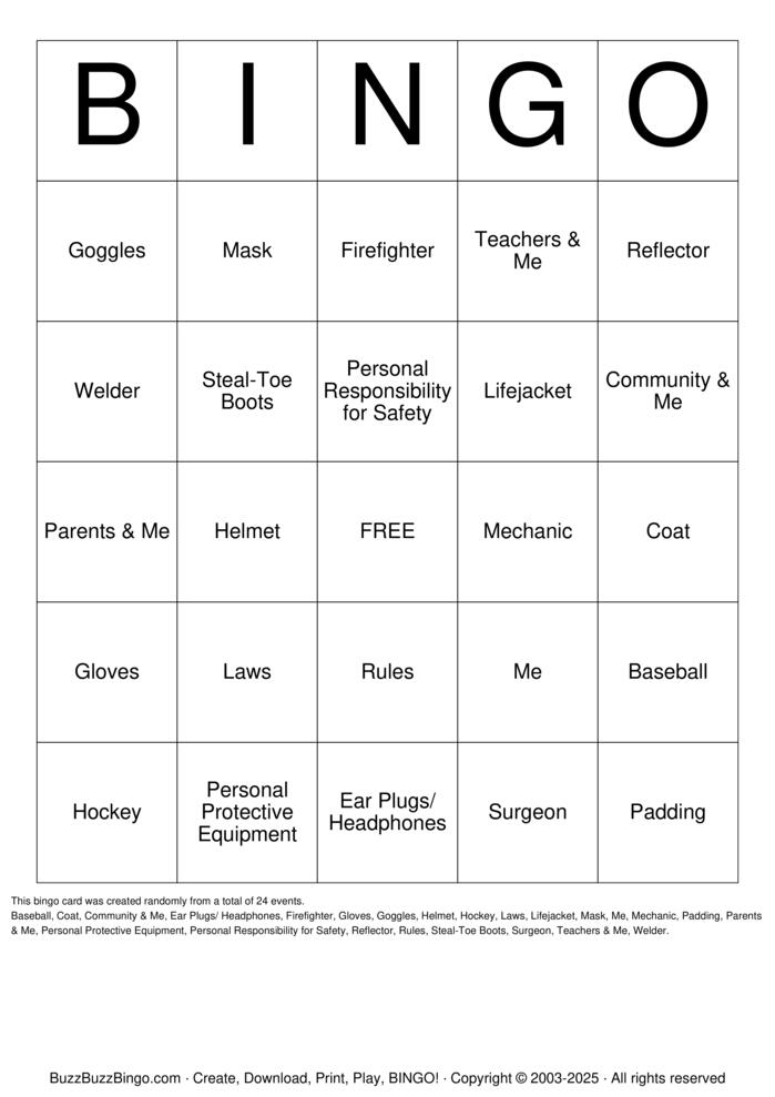 Workplace Safety Bingo Cards to Download, Print and Customize!