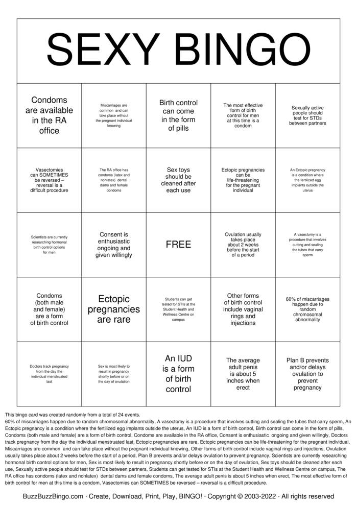 DIRTY BINGO Bingo Cards to Download, Print and Customize!
