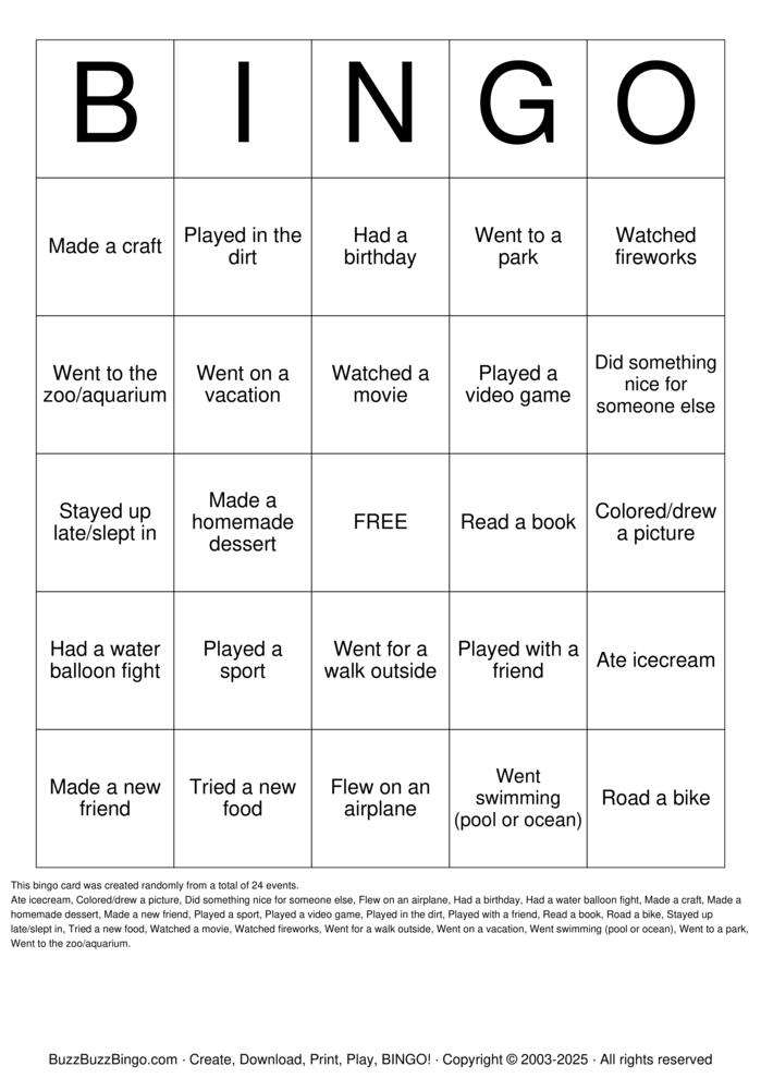 MINGO Bingo Cards to Download, Print and Customize!