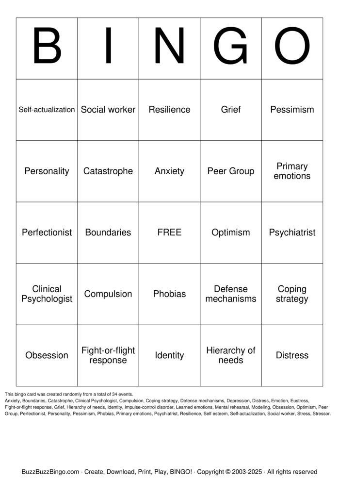 Mental Health Bingo Cards to Download, Print and Customize!