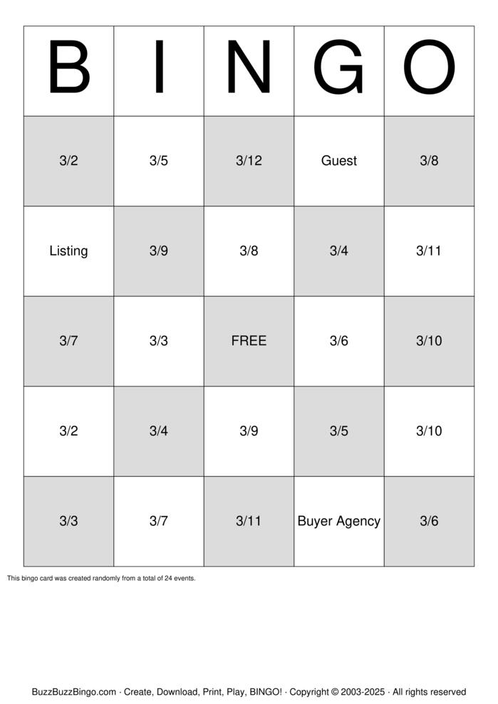 Open House Bingo Cards to Download, Print and Customize!