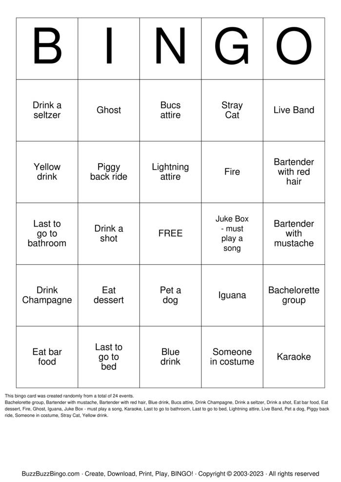 GIRLS WEEKEND Bingo Cards to Download, Print and Customize!