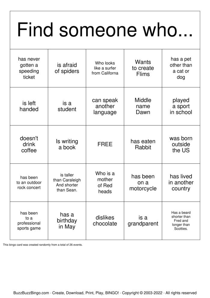 Promatch May Mixer Bingo Cards to Download, Print and Customize!
