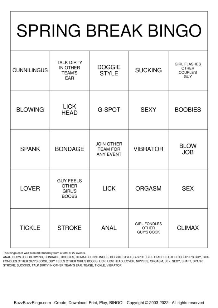 SPRING BREAK BINGO Bingo Cards to Download, Print and Customize!