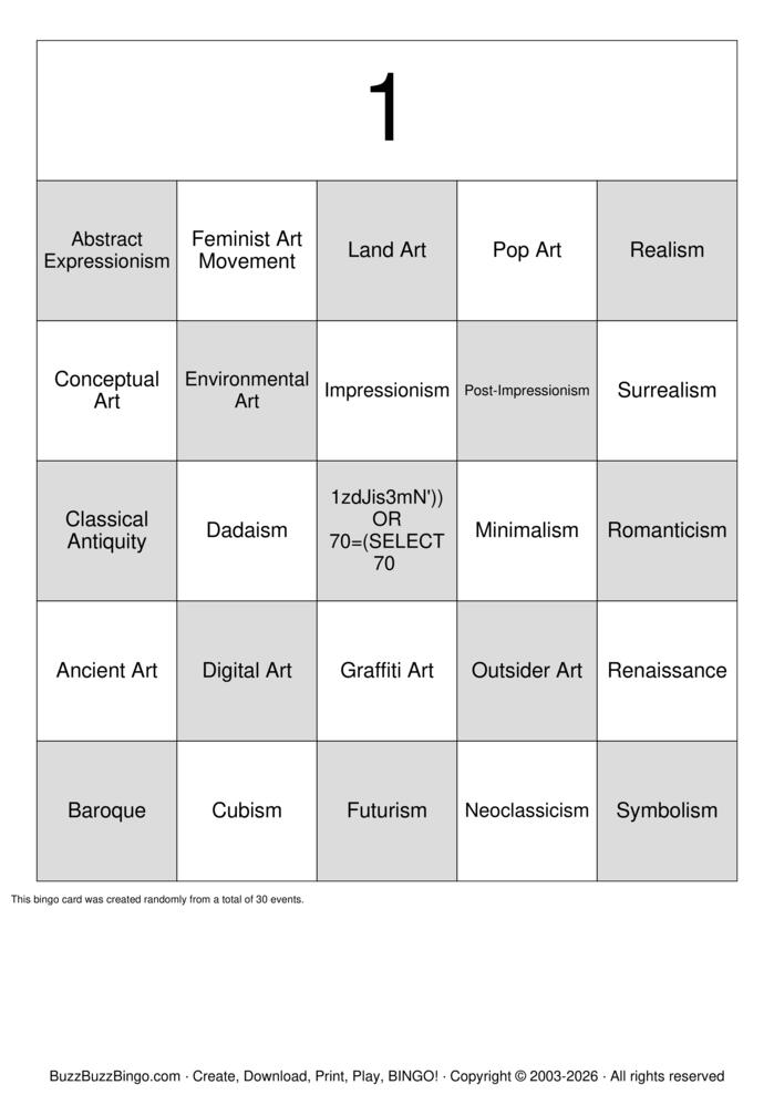 Art History Bingo Cards to Download, Print and Customize!