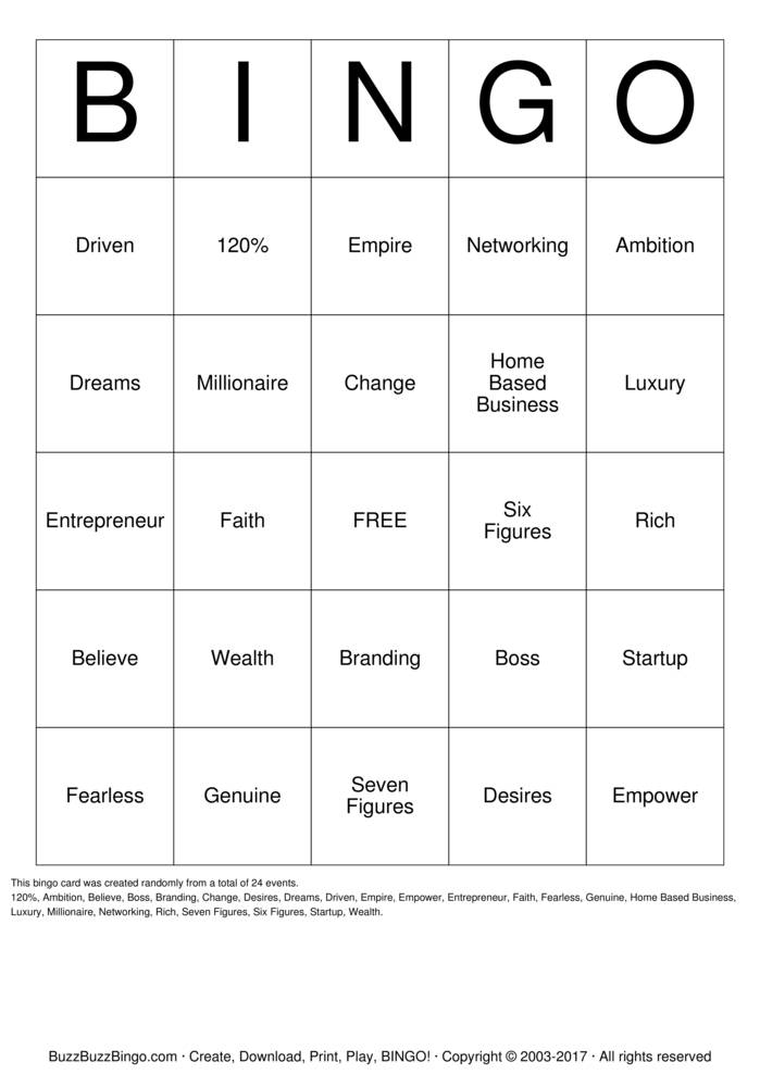 FB Bingo Bingo Cards to Download, Print and Customize!