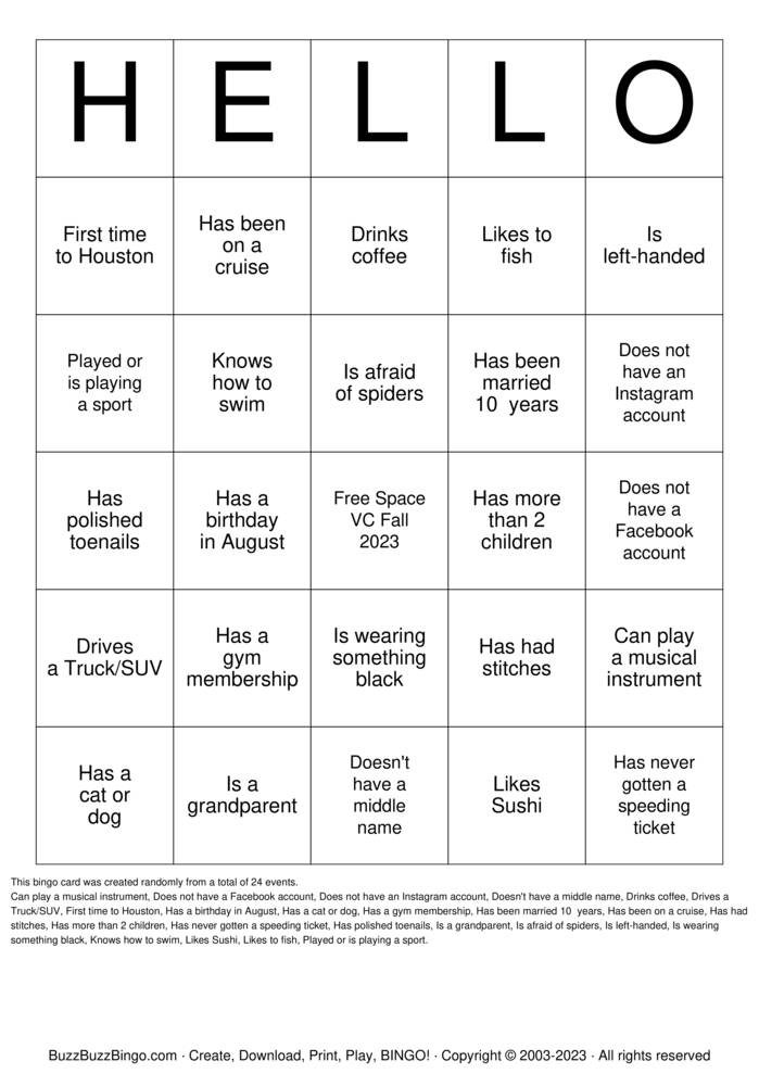 Getting to Know You! Bingo Cards to Download, Print and Customize!