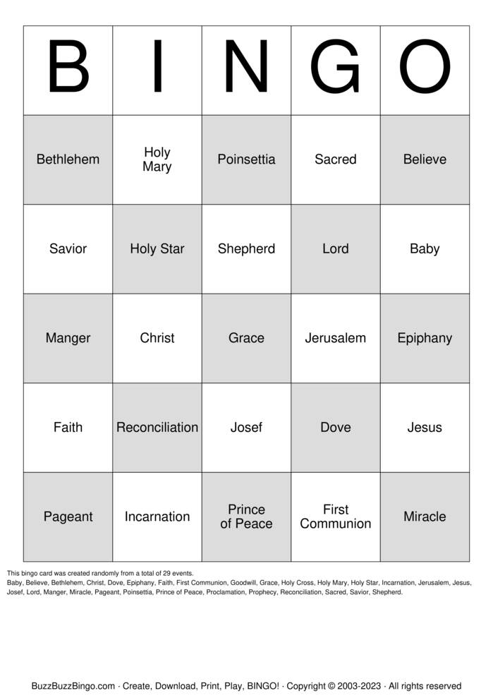 First Holy Communion Bingo Cards to Download, Print and Customize!
