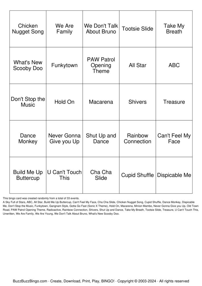 SINGO - CLASSIC Bingo Cards to Download, Print and Customize!