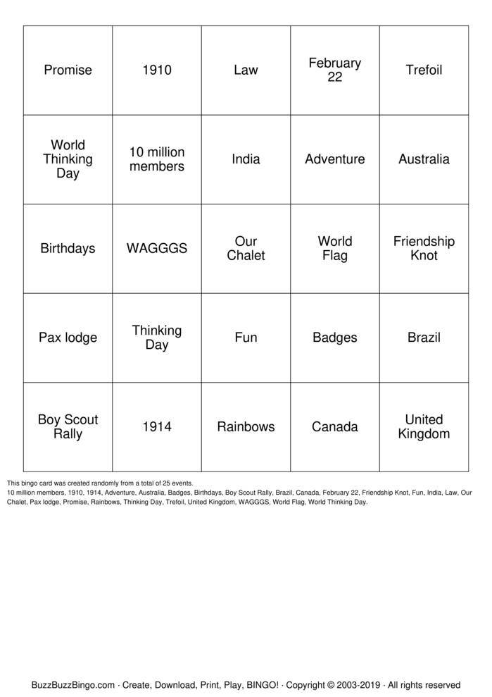 World Thinking Day Bingo Cards To Download Print And Customize world-thinking-day-bingo-cards-to-download-print-and-customize
