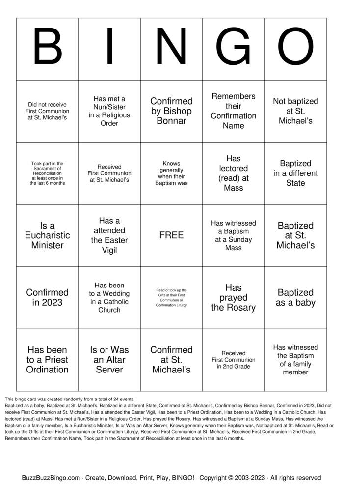 Seven Sacraments Bingo Cards to Download, Print and Customize!