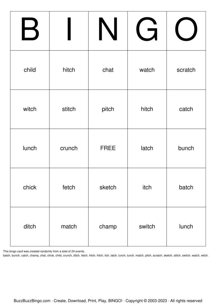 tch Bingo Cards to Download, Print and Customize!
