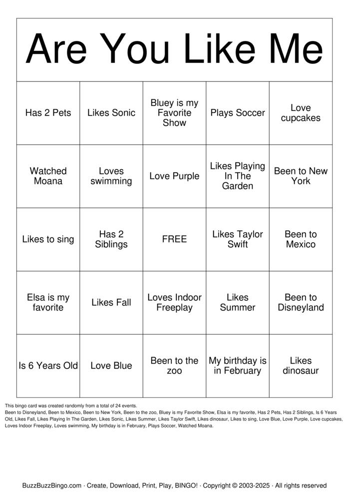 Are You Like Me Bingo Cards to Download, Print and Customize!